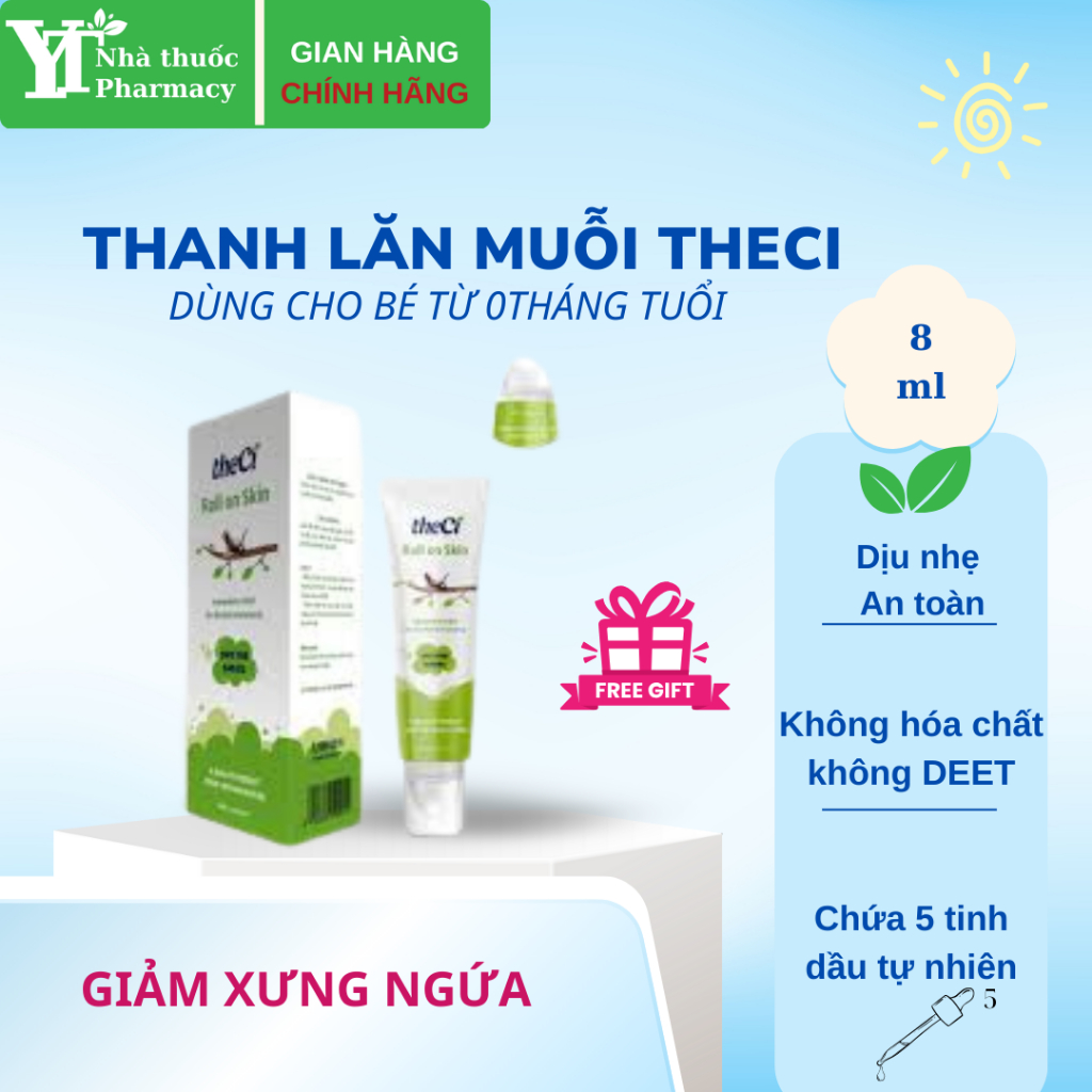 Lăn Muỗi TheCi Cho Bé, Chiết Xuất Từ 5 Loại Tinh Dầu Tự Nhiên Chống Muỗi Cho Gia Đình - Tuýp 8ml ...