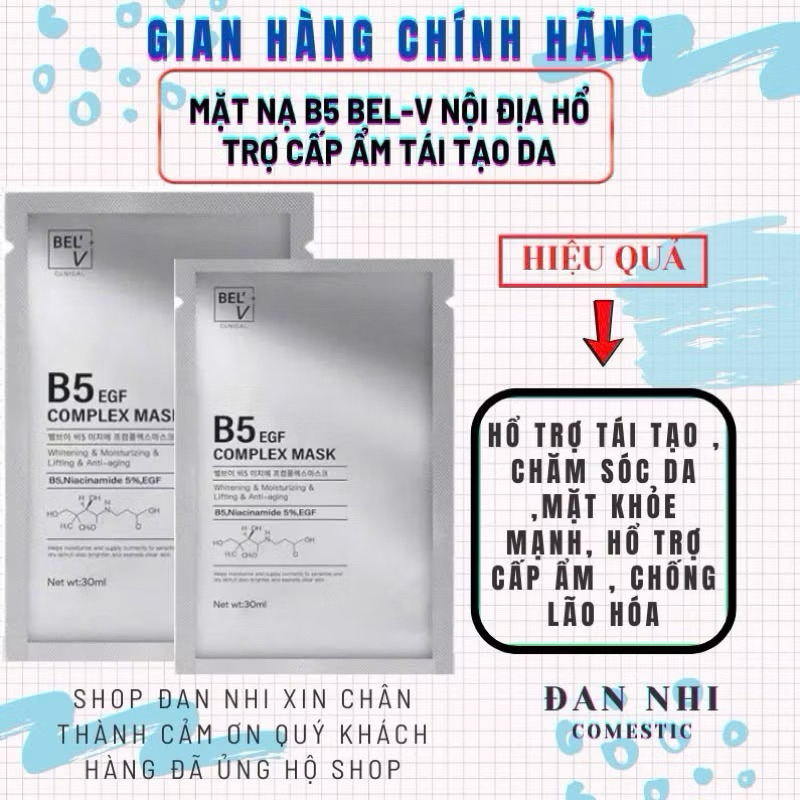 Combo 50 Miếng Mặt Nạ B5 Bạc BEL.V Niacinamide EGF Phục Hồi , Dưỡng Ẩm ...