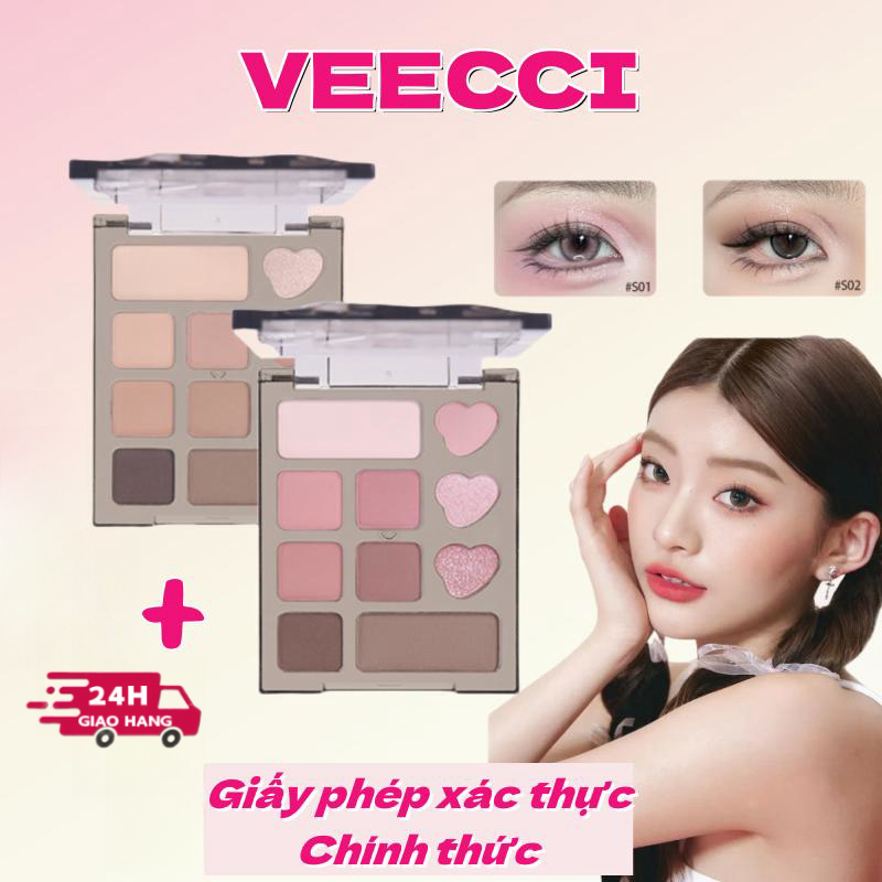 [iao hàng nhanh từ Hà Nội] VEECCI Bảng Phấn Mắt 10 Ô Bảng Phấn Mắt Hồng Nhũ Lâu Dài Trang Năng ...