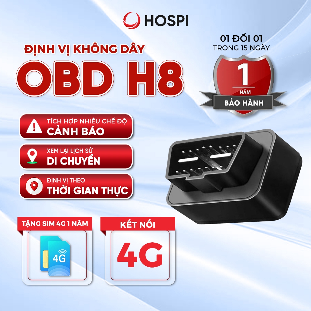 Định Vị OBD Ô Tô 4G H8 Hospi Gps Thiết Bị Định Vị Cắm Cổng OBD Trên Oto Dùng Sim | Shopee Việt Nam