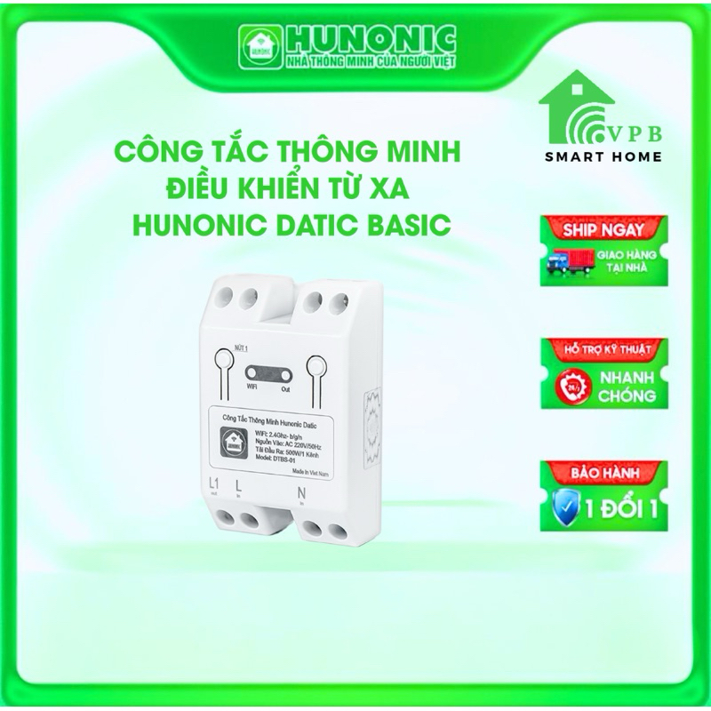 Công tắc wifi Hunonic datic basic, điều khiển từ xa qua điện thoại ...