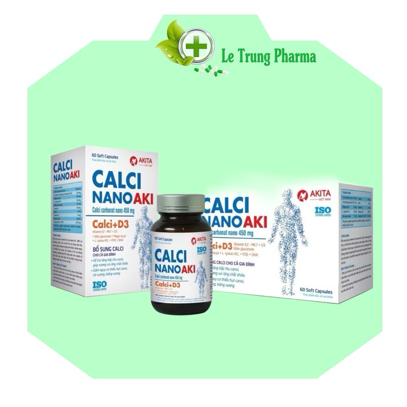 [ CHÍNH HÃNG ] Viên uống Calci Nano Aki giúp bổ sung Calci hộp và lọ 60 viên | Shopee Việt Nam