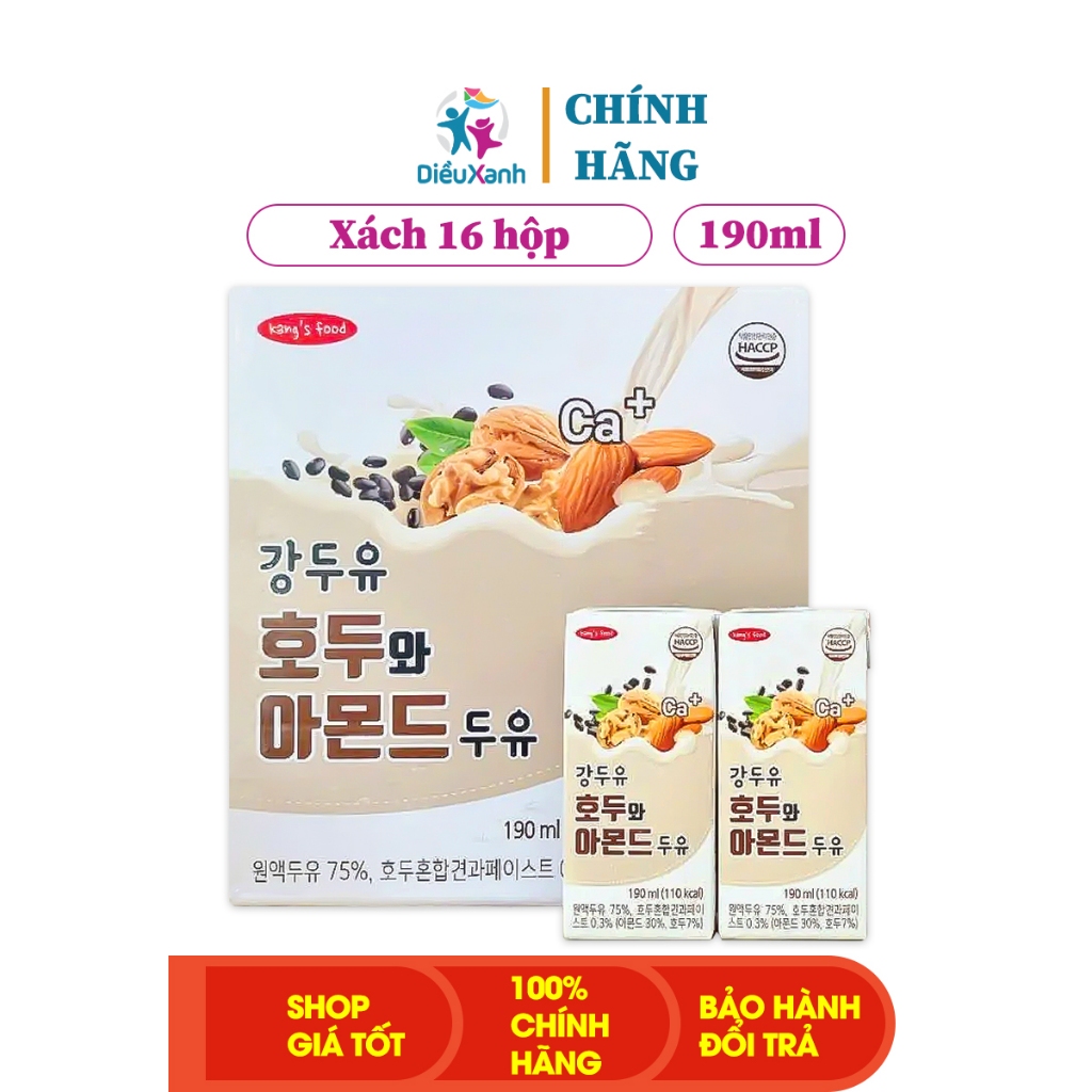 [ Xách 16 Hộp] Sữa Hạt Óc Chó Hạnh Nhân Kang Food 190ml_ Nhập Khẩu Hàn Quốc | Shopee Việt Nam