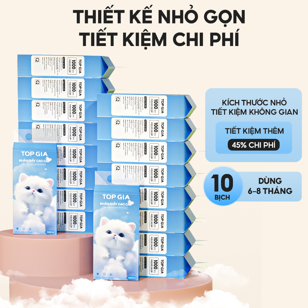 Khăn giấy rút Top Gia 10 bịch loại chó mèo trắng, giấy vệ sinh treo tường tặng móc treo | Shopee ...