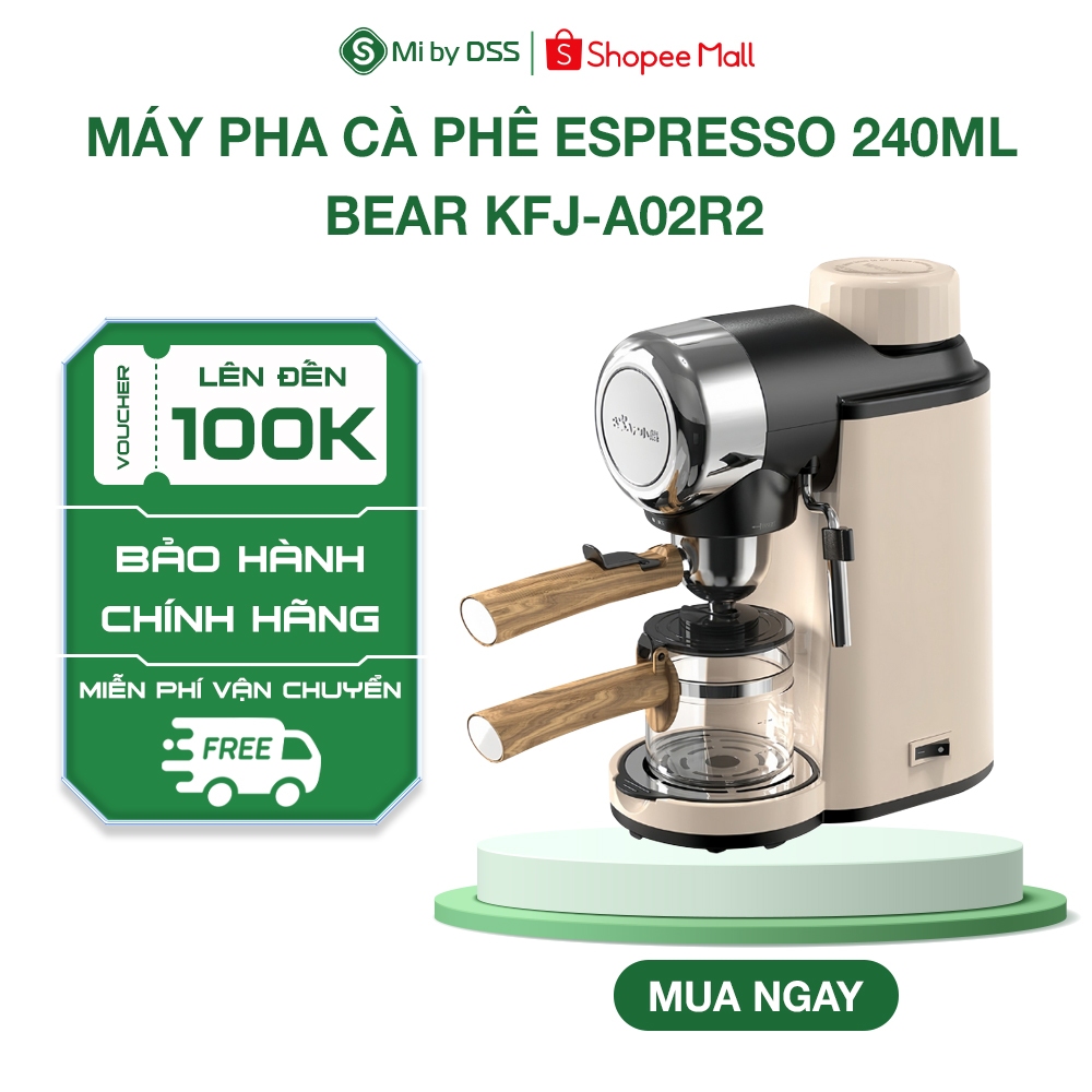 Máy Pha Cà Phê Mini Tự Động Bear KFJ-A02R2 Dung Tích 240ML Tự Động Tạo Bọt - Bảo Hành 18 Tháng ...