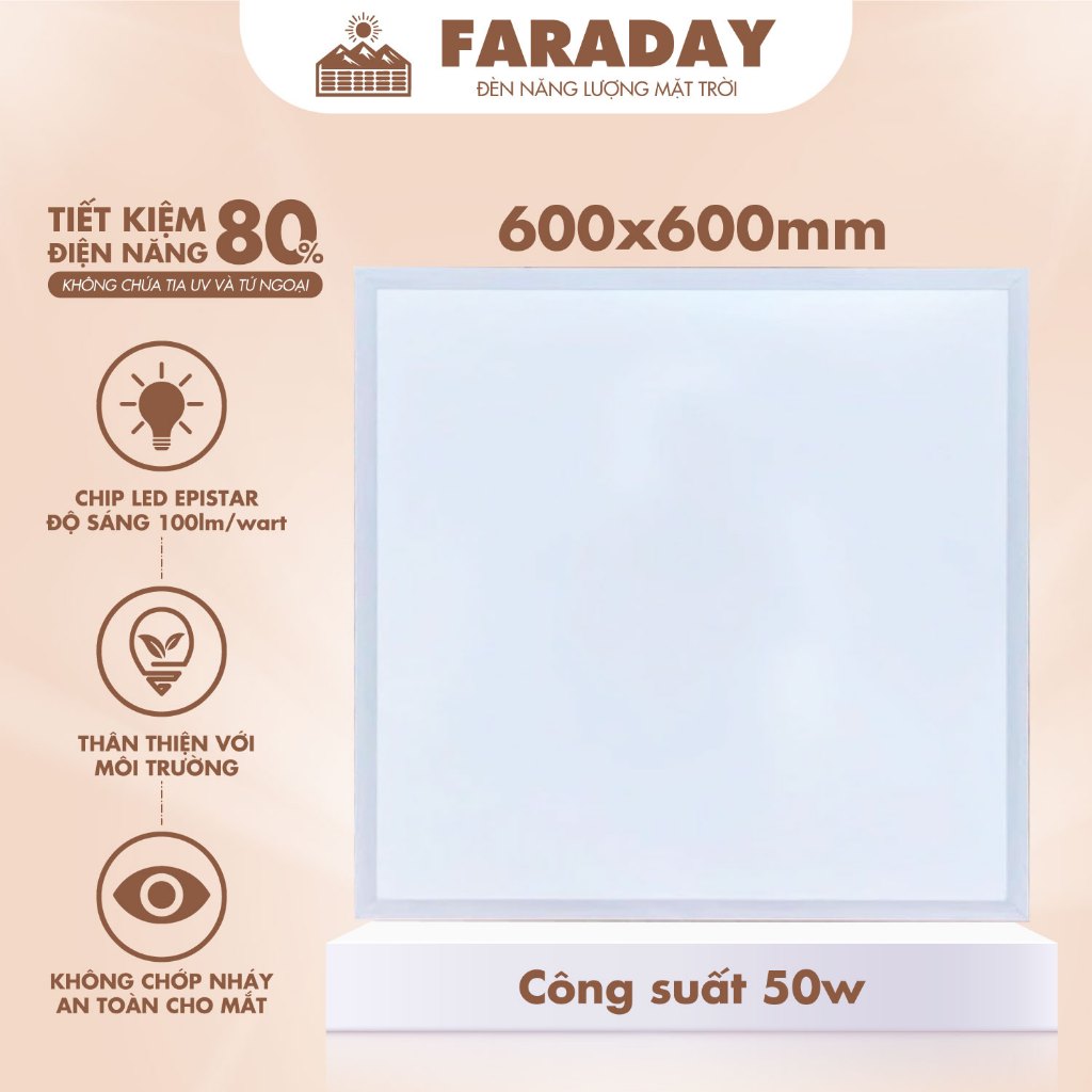 Đèn LED Panel 600x600mm 50uw, Tiết Kiệm 80% Điện Năng, Bảo Hành Dài Hạn ...