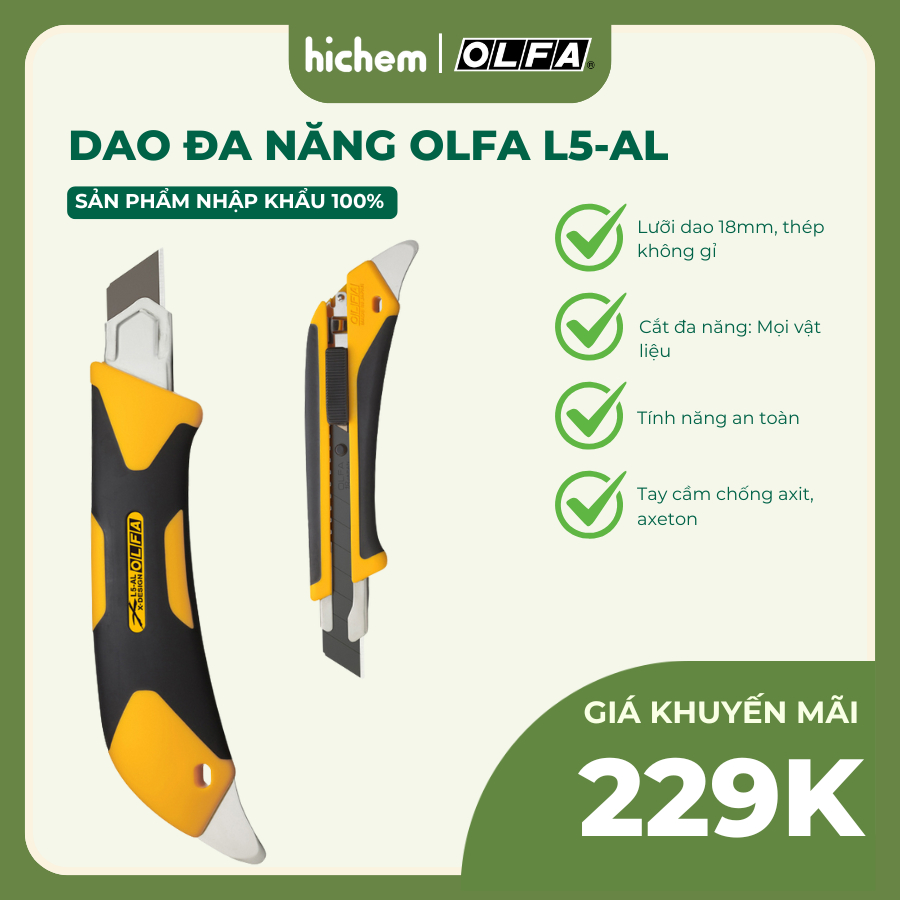 Dao rọc giấy Nhật OLFA L5-AL cắt cao su, da, vải an toàn, không gỉ | Shopee Việt Nam