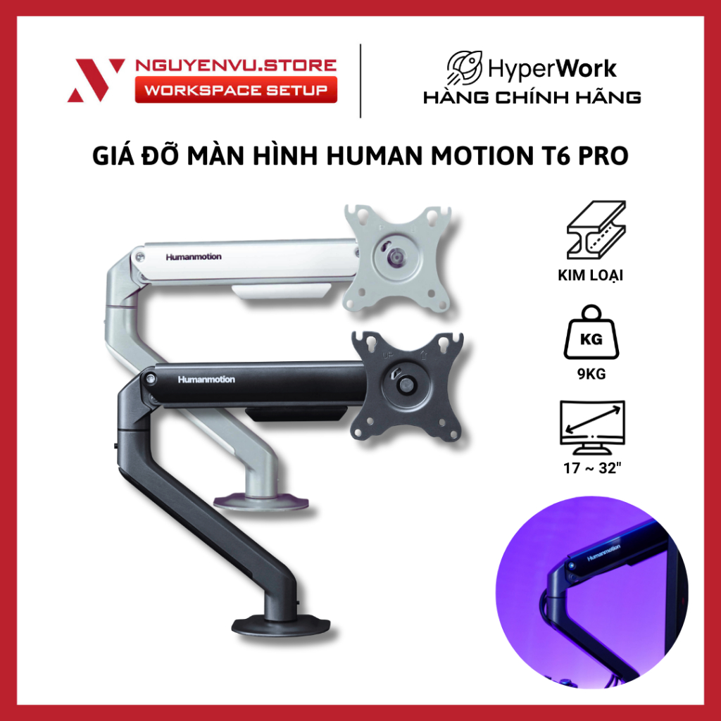 Giá Đỡ Màn Hình Human Motion T6 Pro - Arm Treo Màn 17-32 Inch, Tải ...