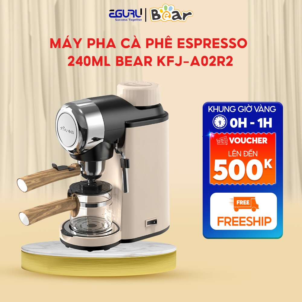 Máy Pha Cà Phê Mini Tự Động Bear KFJ-A02R2 240ML 800W, Tự Động Tạo Bọt - Bảo Hành 18 Tháng ...