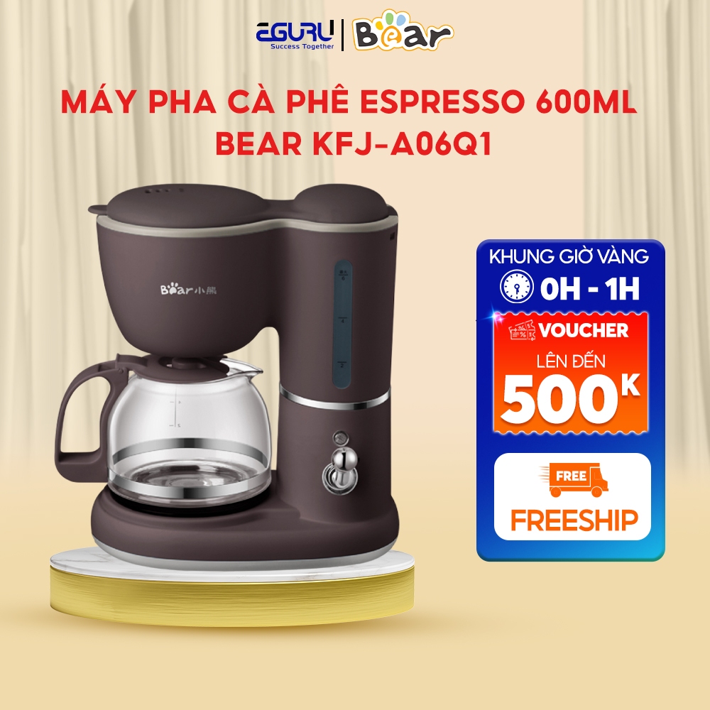 Máy Pha Cà Phê Mini Tự Động Bear KFJ-A06Q1 0.6L 550W - Nhỏ Gọn Tiện Dụng - Bảo Hành 18 tháng ...