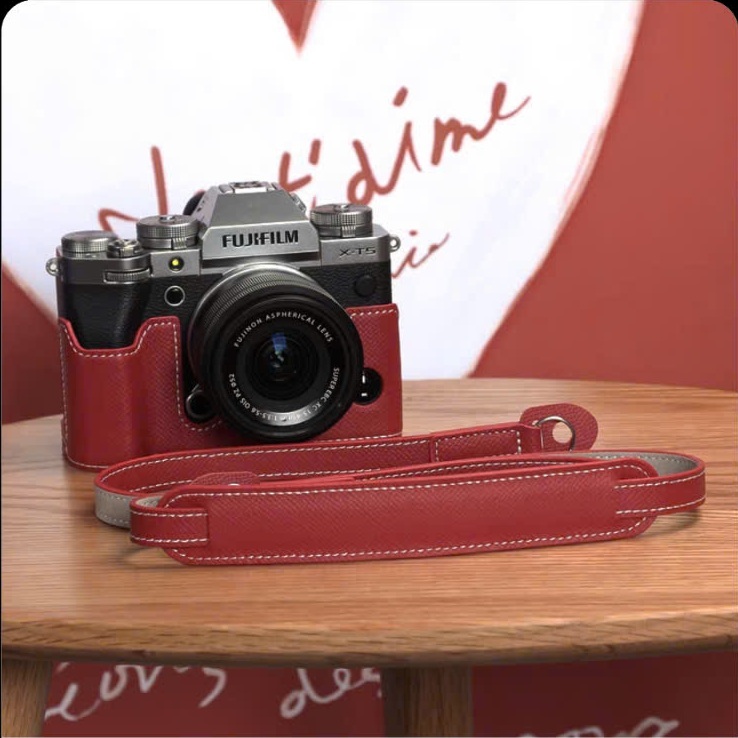 Bao Da - Halfcase Fujifilm XT10, XT20, XT30, XT30II, XT5, XT50, X100VI, XS20 da thật kèm dây đeo ...