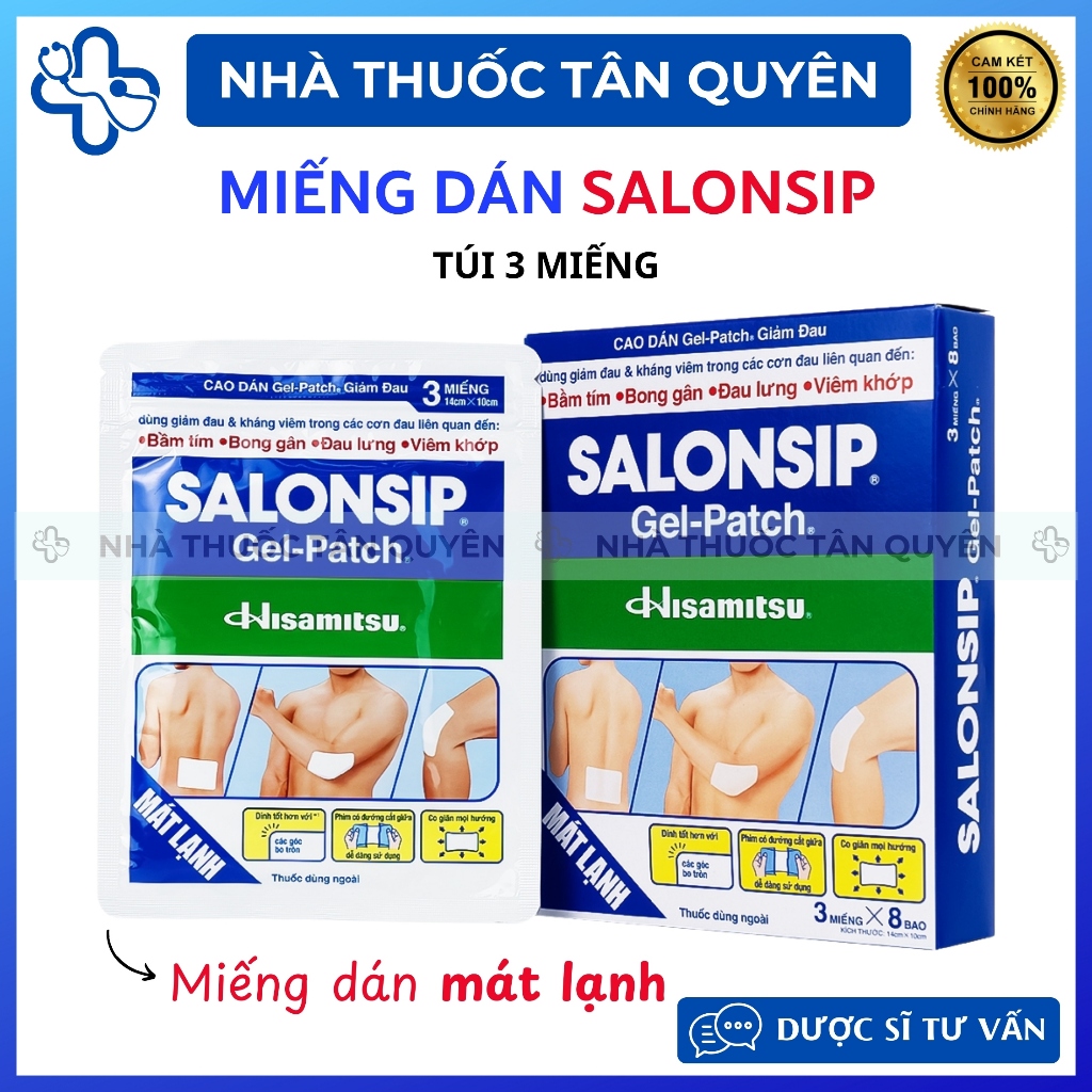 [CHÍNH HÃNG] Miếng Cao Dán Salonsip (Gói 3 miếng) | Shopee Việt Nam
