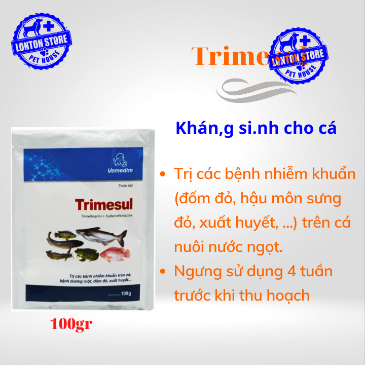 VEMEDIM Trimesul - Bột trộn thức ăn cho cá, xử lý nhiễm khuẩn cho cá ...