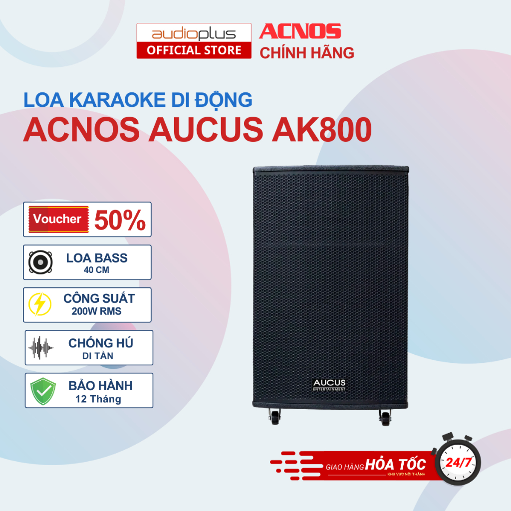 Loa karaoke di dộng ACNOS AUCUS AK800 - bass 40cm - 200W RMS - Chính ...