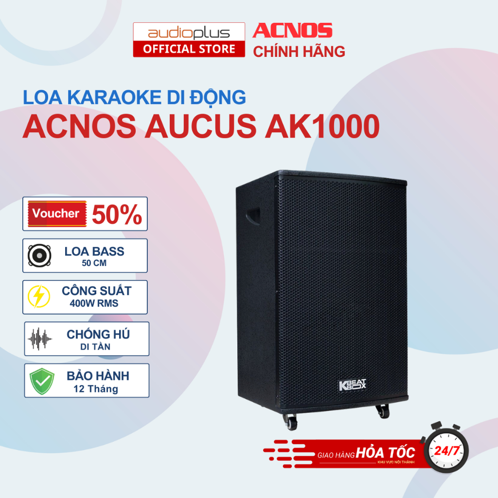 Loa karaoke di dộng ACNOS AUCUS AK1000 - bass 50cm - 400W RMS - Chính ...