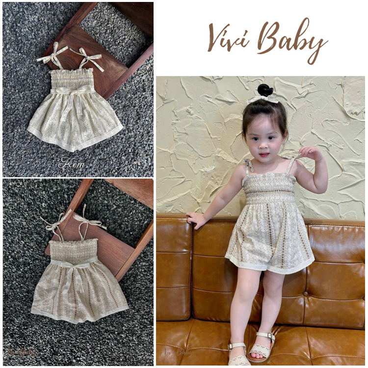 Vivi Baby Bộ Jum Suit Đùi Đồ Liền Thân Hoa Vintage cho bé gái xinh xắn ...