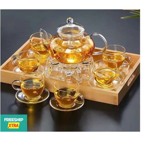 Ấm chén ly pha trà thủy tinh chịu nhiệt cao cấp pha chè có lọc uống trà ...