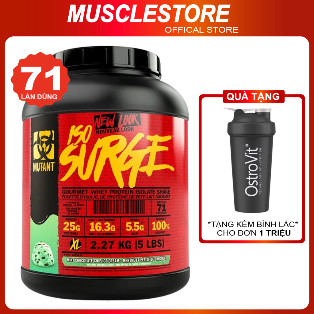 Mutant Iso Surge 5lbs (2.3kg), Whey Protein Sữa Tăng Cơ, Bổ Sung Đạm ...