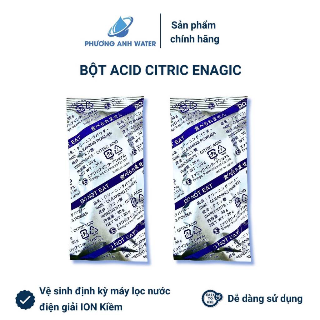 [Hộp 24 gói] Bột Acid Citric Enagic dùng để vệ sinh máy lọc nước ION Kiềm Kangen (E-Cleaning ...