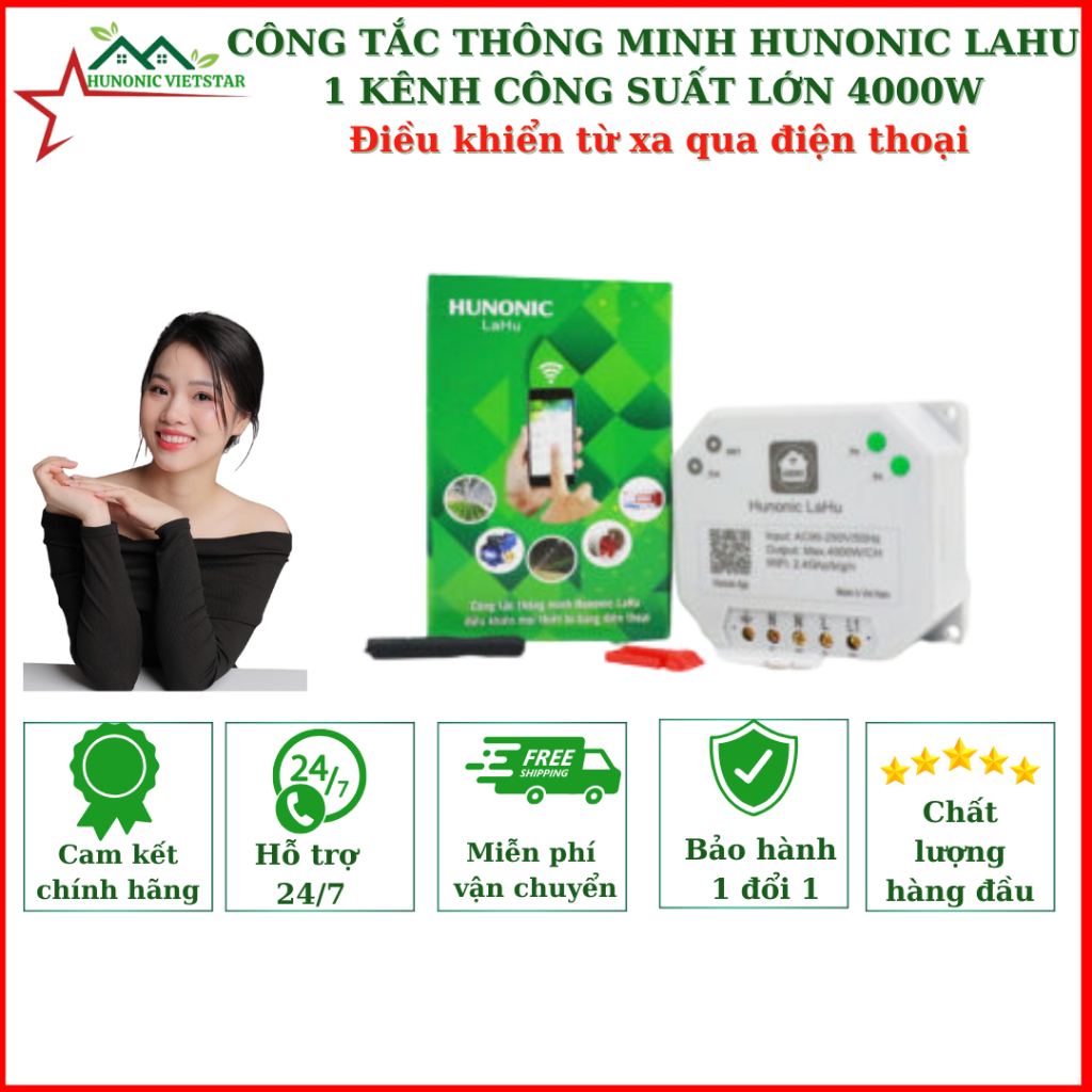 Công tắc Hunonic Lahu 1 kênh công suất lớn 4000W Điều Khiển Từ Xa ...