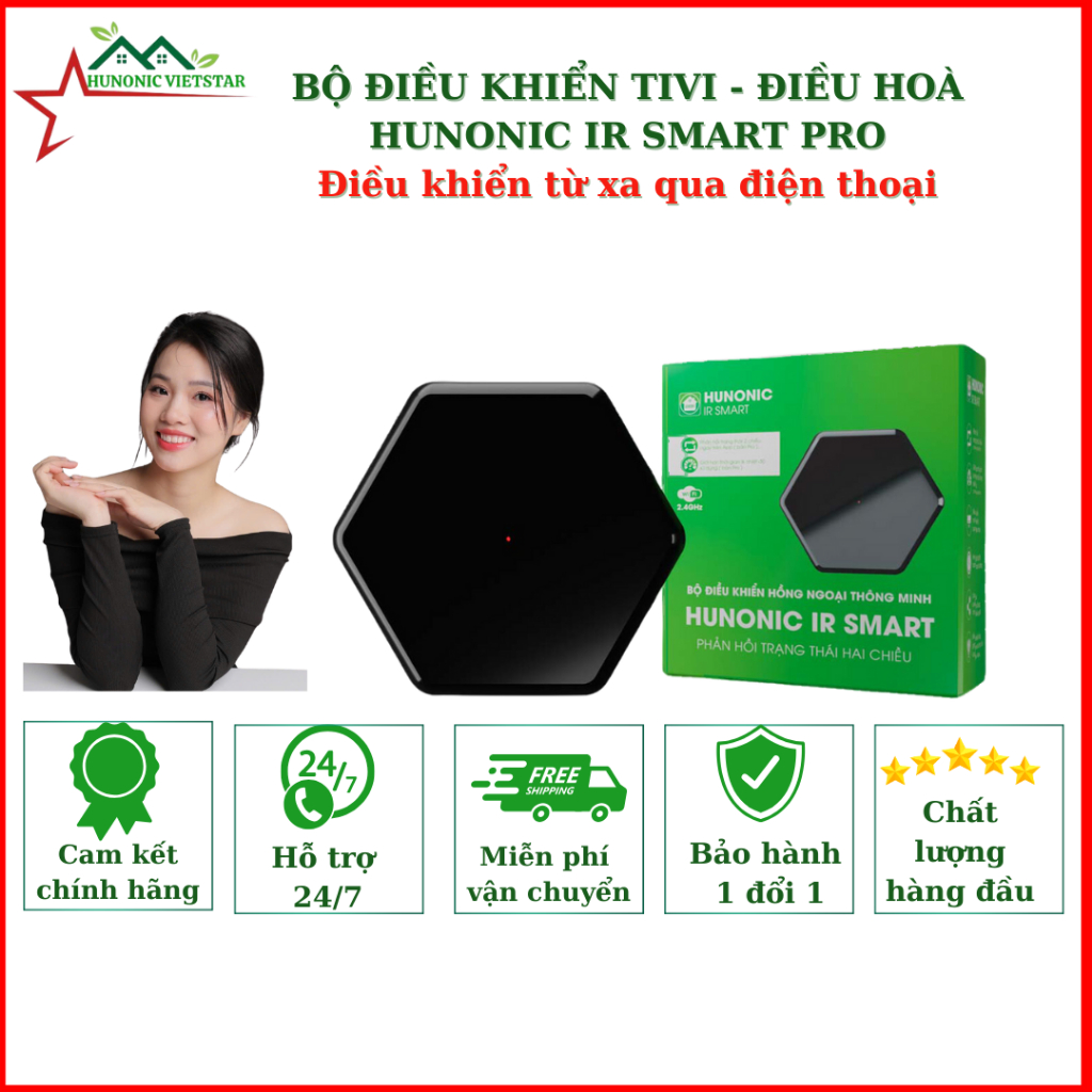 Bộ điều khiển Tivi, Điều Hoà qua điện thoại Hunonic IR Smart Pro ...