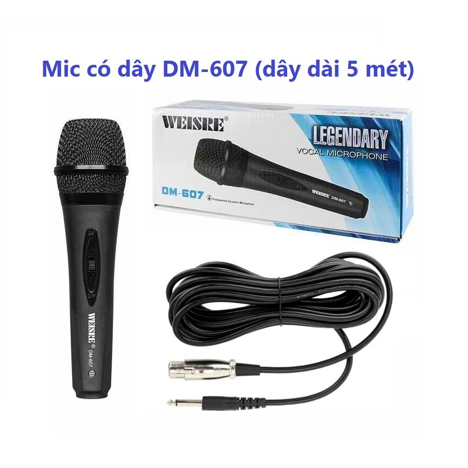 Micro Karaoke Có Dây DM-607 Dùng Cho Loa Kéo, Âm ly, Loa P88 | Shopee Việt Nam