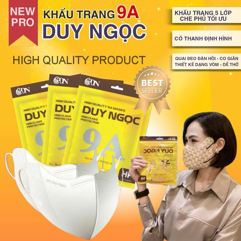 Thùng 200 cái Khẩu trang 9A DUY NGOC NGƯỜI LỚN 5 lớp Kháng Khuẩn,Form rộng siêu chống nắng và ...