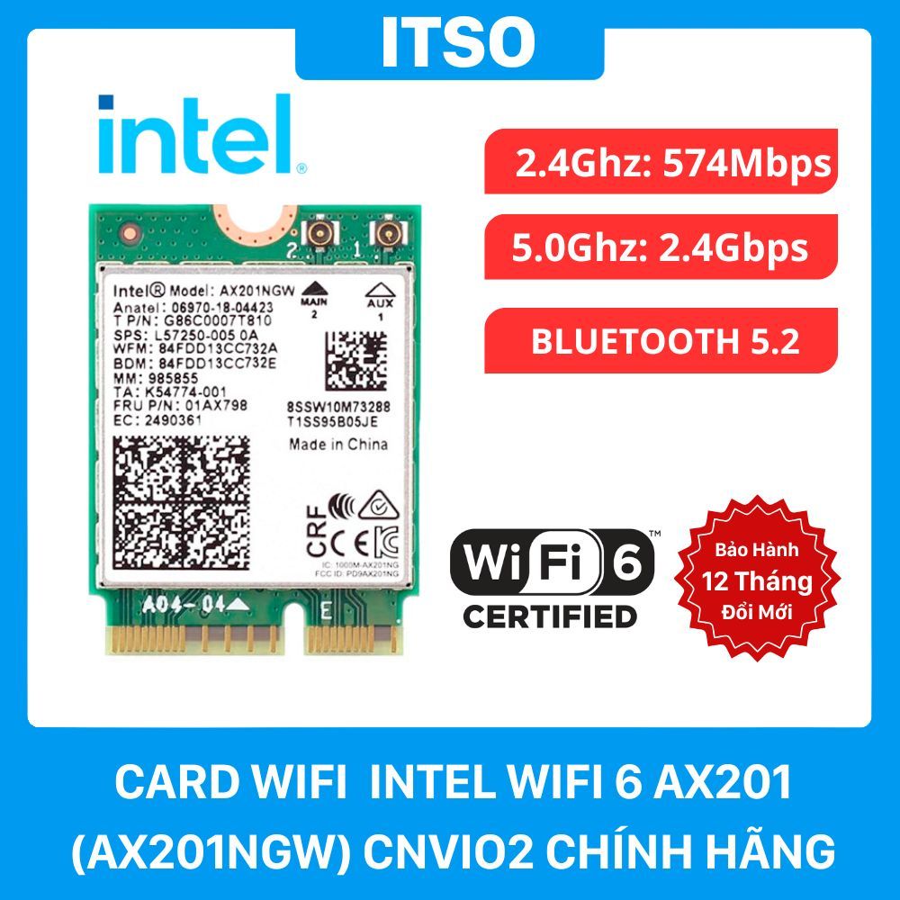 Card Wifi AX201 Intel Wifi 6 (AX201NGW) CNVIo2 Chính Hãng | Shopee Việt Nam
