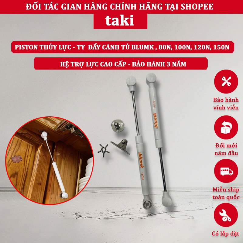 Piston Tủ Bếp, Ty Thủy Lực, Tay Đẩy Cánh Tủ, Tay Nâng Pittong Blumk ...