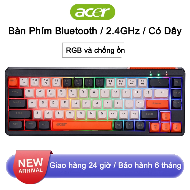 Bàn Phím Gaming Bluetooth / 2.4GHz Không Dây / Có Dây Acer OKW 224 Có ...