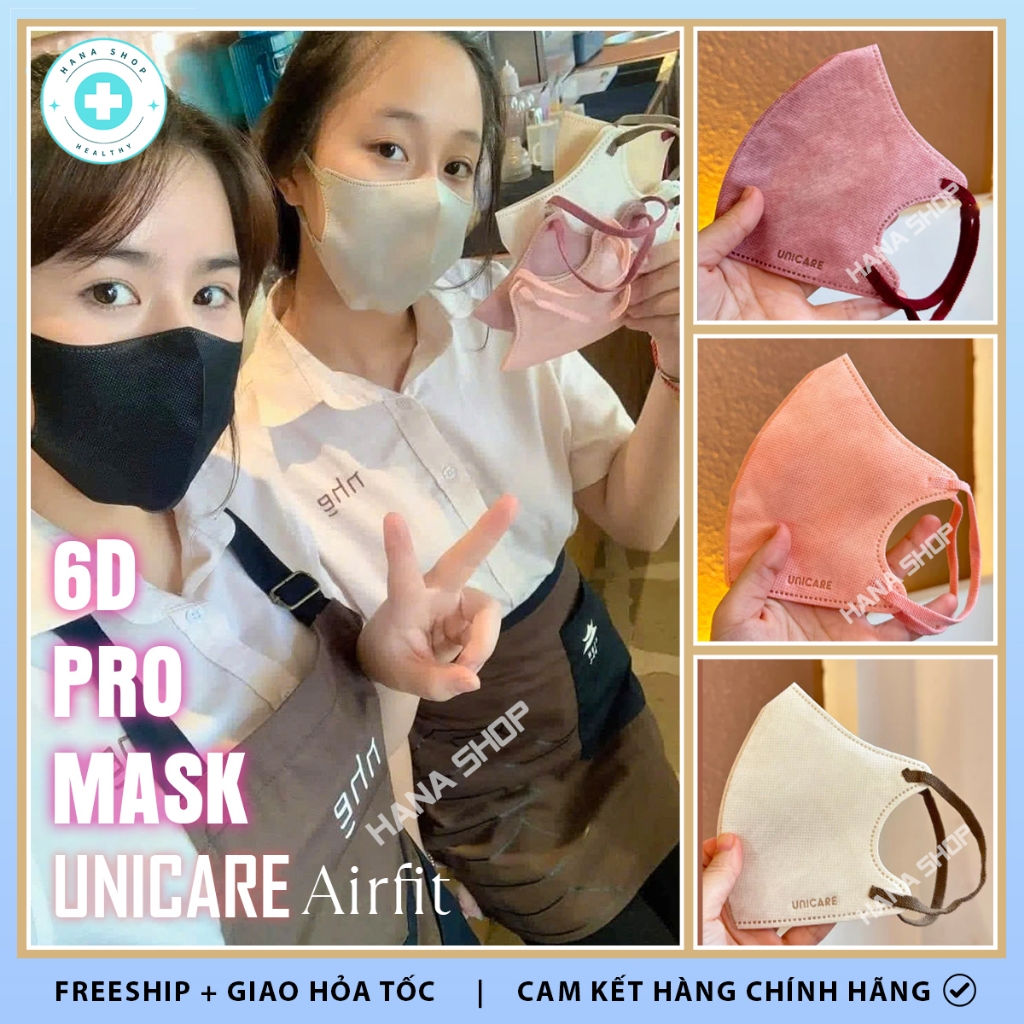 [Thùng 100 Cái] Khẩu trang 6D PRO MASK Airfit UNICARE Chính Hãng UNI ...