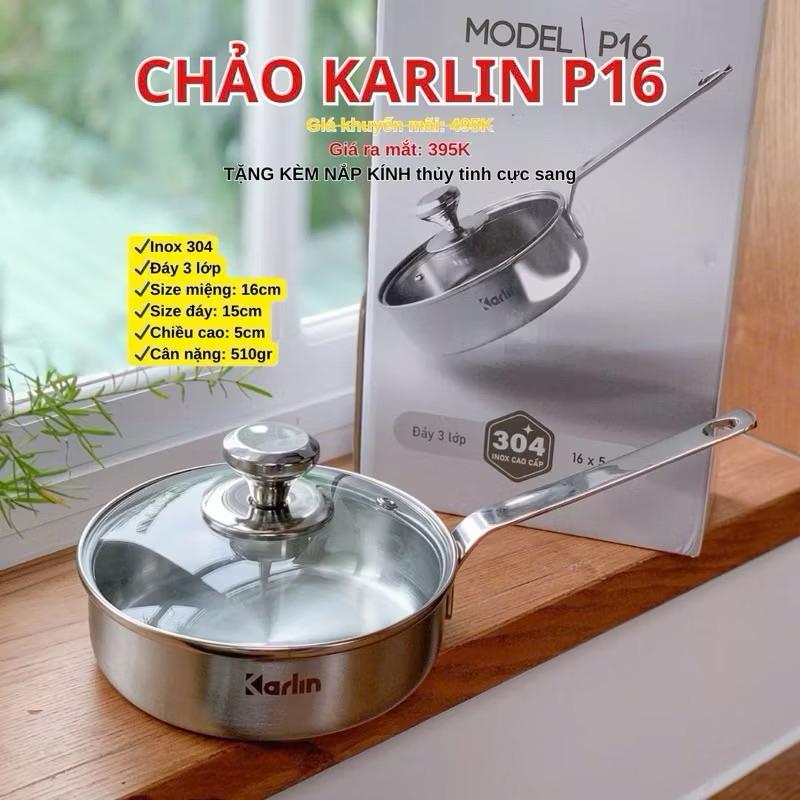 Chảo Karlin p16 inox 304 | Shopee Việt Nam