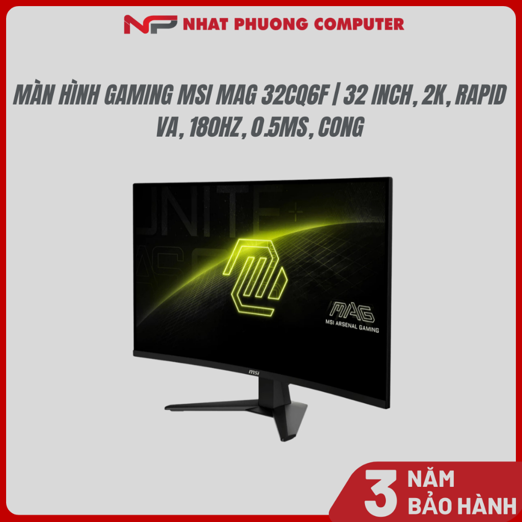 Màn hình Gaming MSI MAG 32CQ6F | 32 inch, 2K, Rapid VA, 180Hz, 0.5ms ...