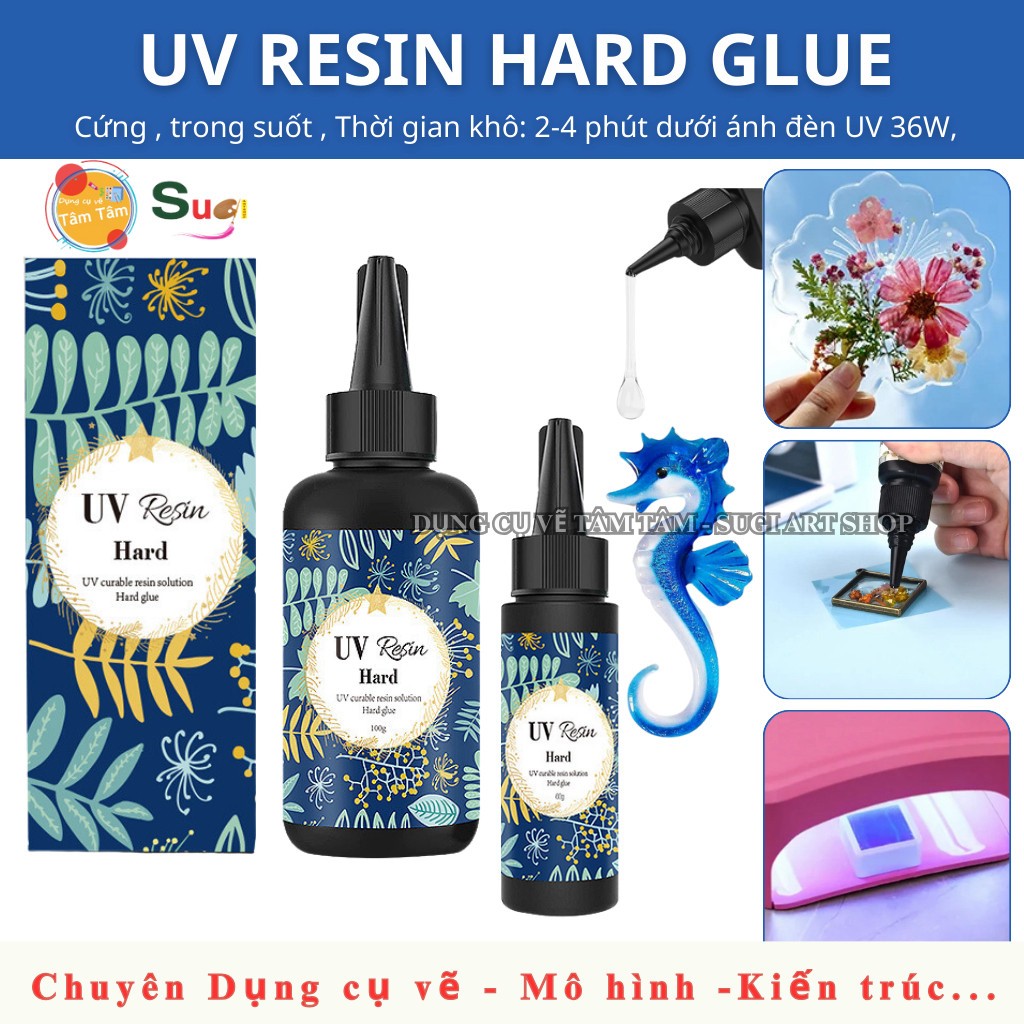 [ TÂM TÂM ] Keo Resin UV Mau Khô Trong Suốt làm đồ trang sức, đồ trang ...