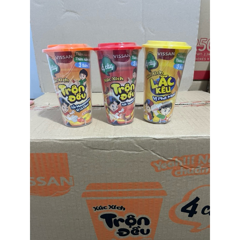 [Ăn Vặt] [Tiện lợi] Combo 10ly Xúc Xích lắc kêu Vissan 62g (5 vị) (Giao vị ngẫu Nhiên) | Shopee ...