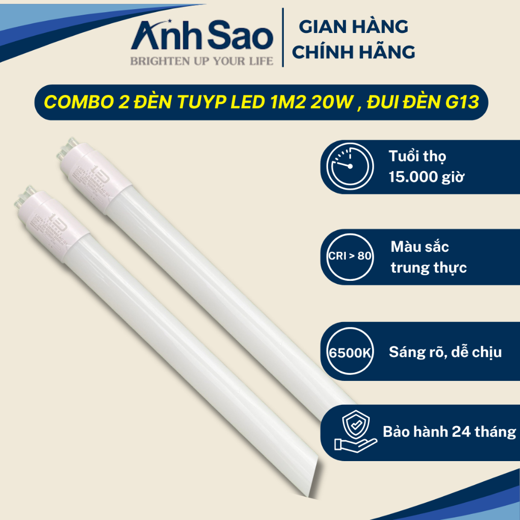 [HỎA TỐC] COMBO 2 Bóng Tuyp LED 1m2 20W LEDGOES – Đèn Tuyp LED Siêu ...