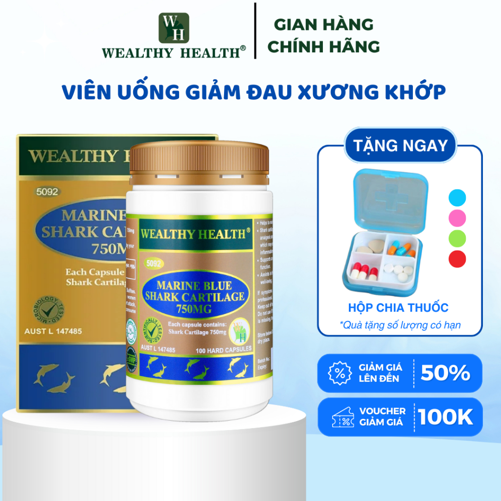 Viên uống giảm đau xương khớp Wealthy Health Marine Blue Shark ...