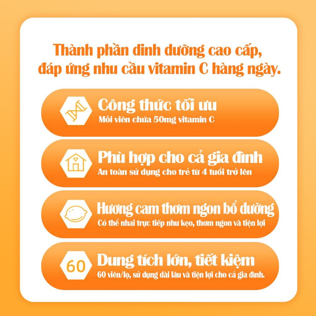 Combo Viên Nhai Bổ Sung Vitamin C 60 Viên + Vitamin D Wonderplus Giúp ...