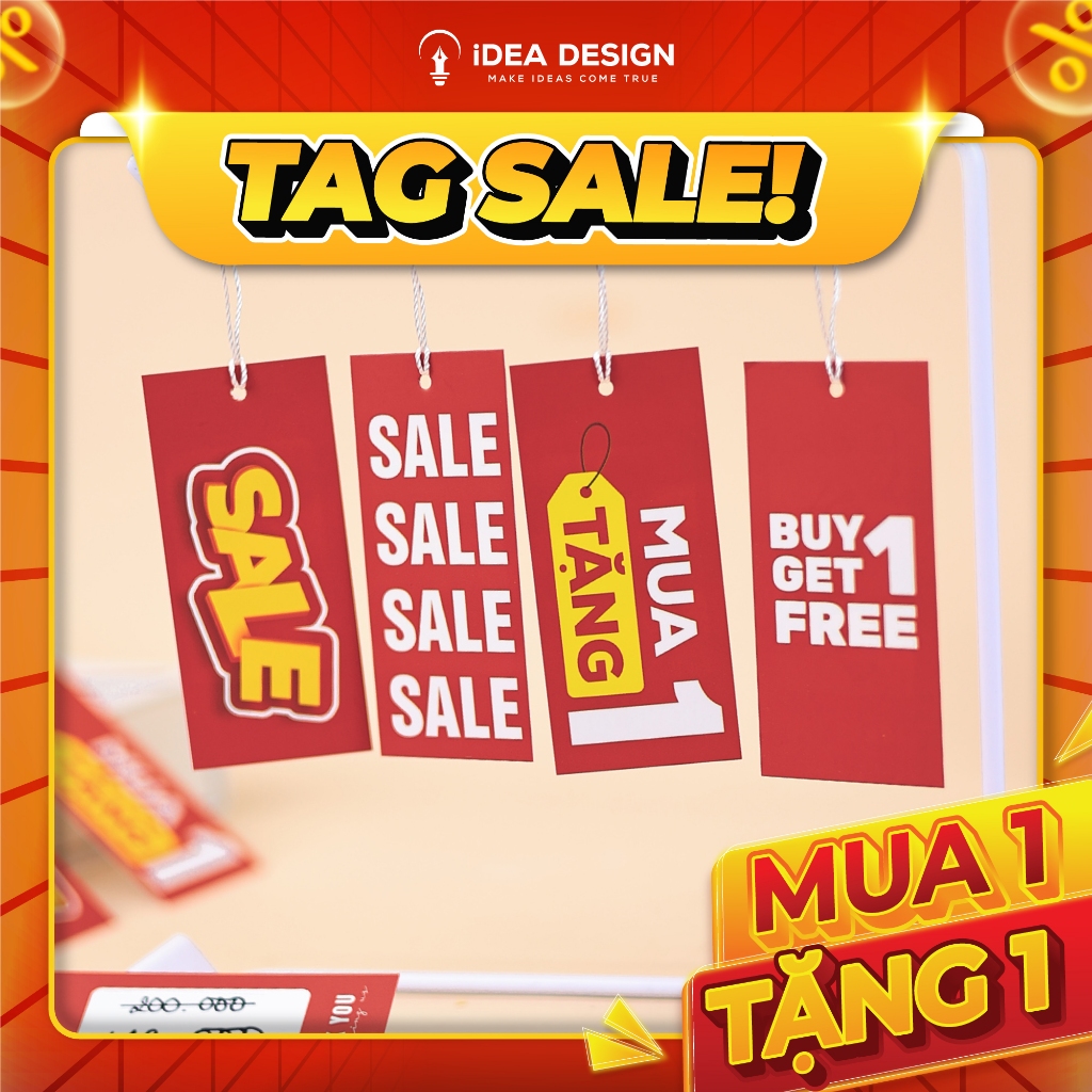 Tag SALE, tag treo giảm giá, thẻ mua 1 tặng 1, Tag treo sale giảm giá ...