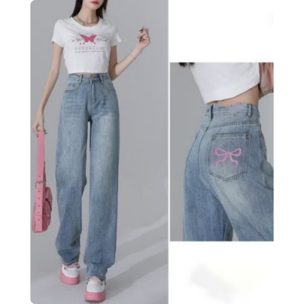 Quần Jean Nữ Ống Rộng Dáng Suông Cạp Cao Hime Clothing, Quần Ống Rộng ...