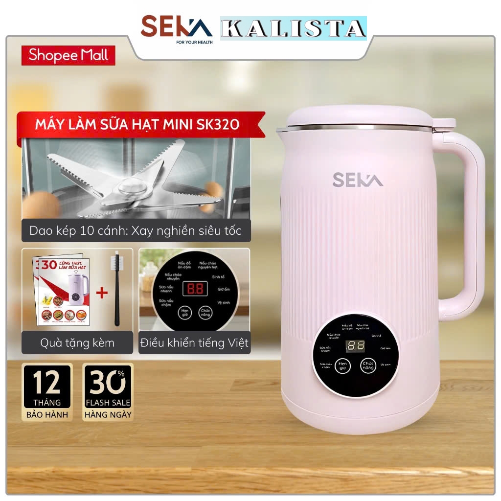 Máy Sữa Hạt SEKA SK320 Pro Bản Nâng Cấp, Lưỡi dao 10 cánh INOX 304 Cao Cấp,Dung tích 1.2L - Công ...
