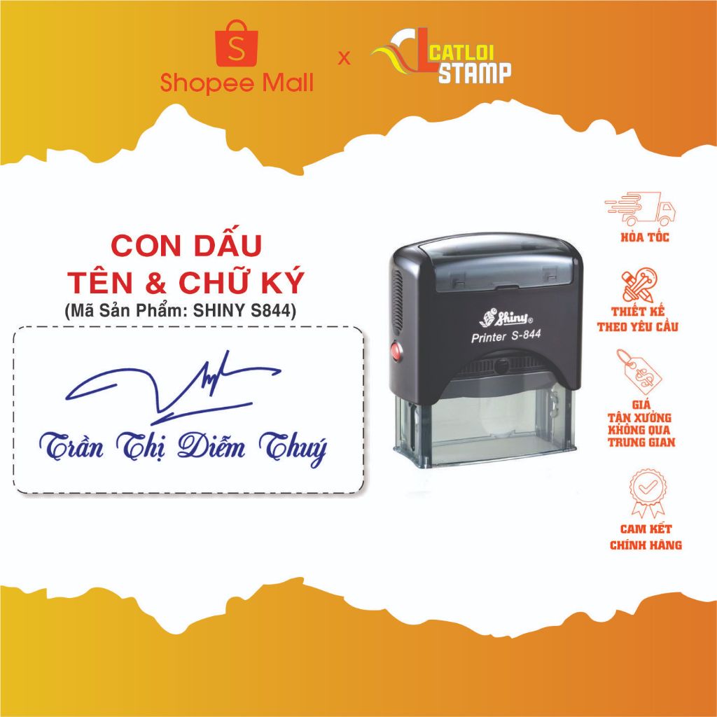 Con Dấu Chữ Ký Dấu Shiny S844,Nhanh Chóng Và Tiện Lợi, Khắc Dấu Theo ...