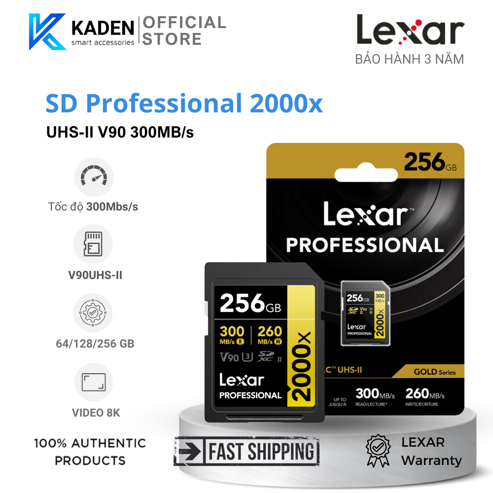 Thẻ nhớ SDXC UHS-II V90 Lexar Professional 2000x - 64GB/ 128GB/ 256GB ...