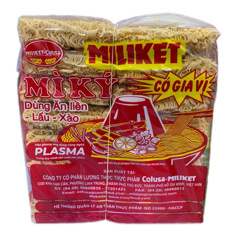 Túi mì kg Miliket có gói gia vị,dùng ăn liền lẫu xào | Shopee Việt Nam