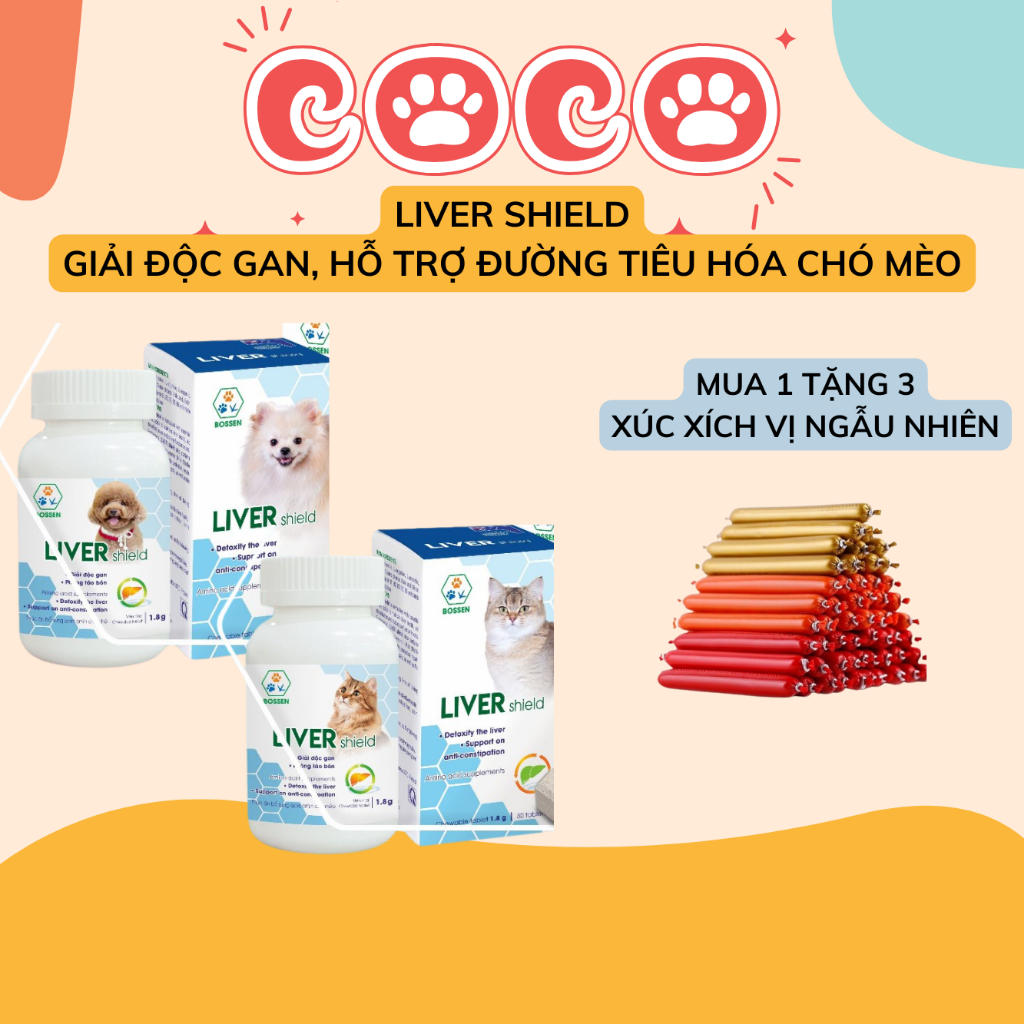 [Hộp 30 viên] LIVER SHIELD Viên nhai hỗ trợ đường ruột ở chó mèo - COCOPETS | Shopee Việt Nam