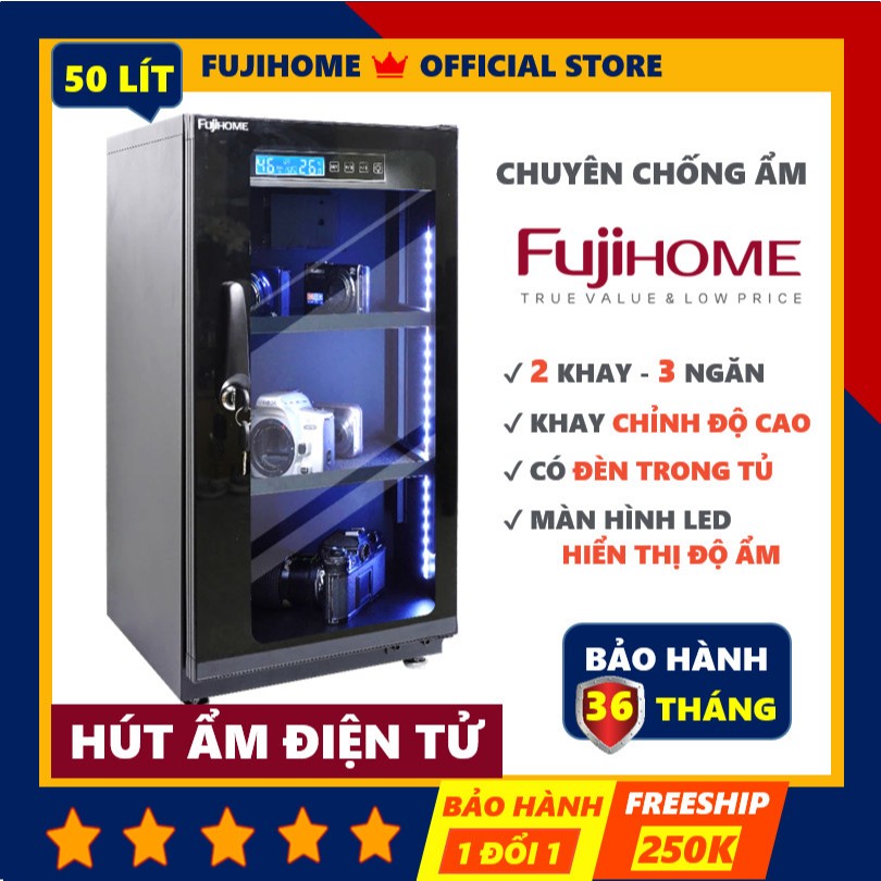 Tủ chống ẩm nhập khẩu 50L DC-50E FUJIHOME, Tủ hút ẩm bảo vệ máy ảnh ...
