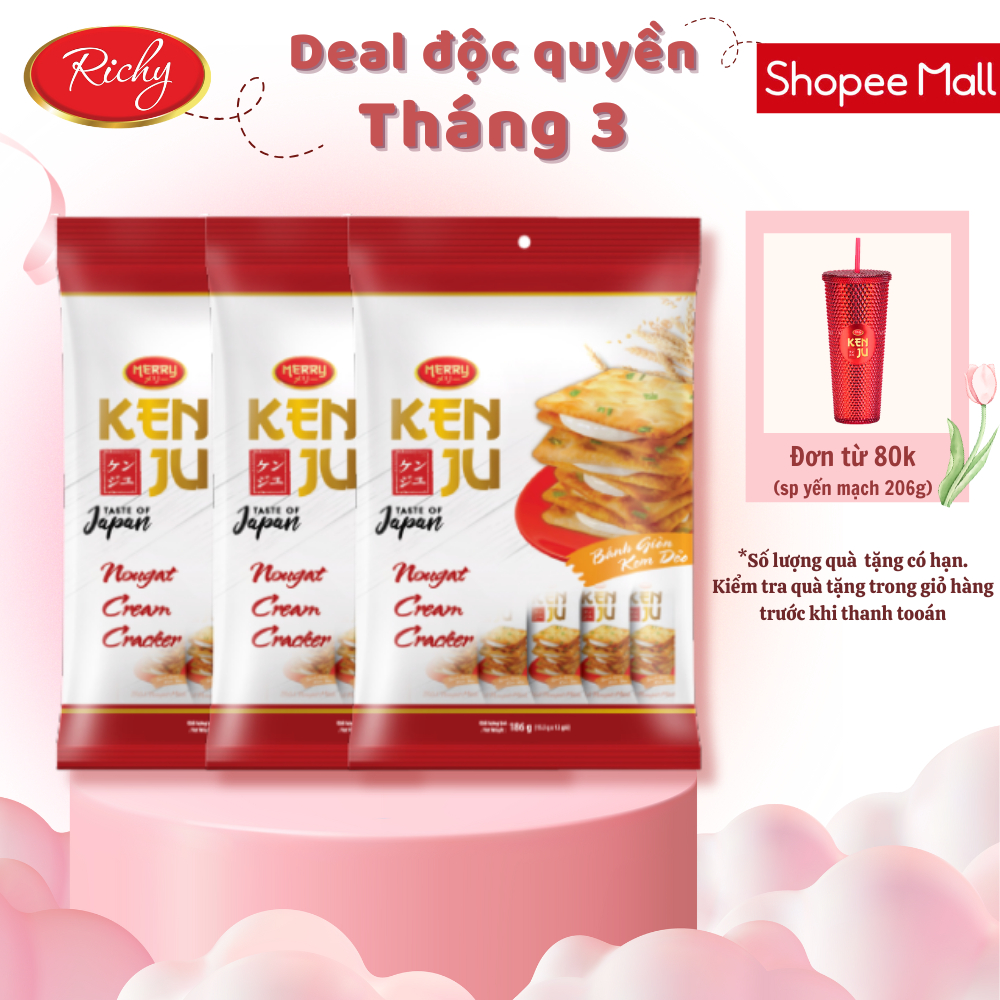 Combo 3 Bánh Richy Kenju kem dẻo 186gr | Shopee Việt Nam