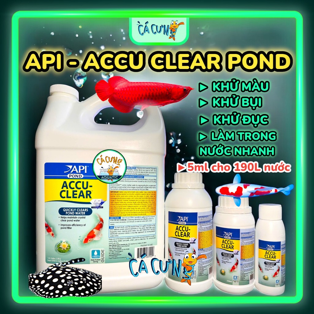 API ACCU CLEAR POND 250ml - Dung Dịch Làm Trong Nước Nhanh cho bể cá - Khử Bụi, Khử Đục (HÀNG ...