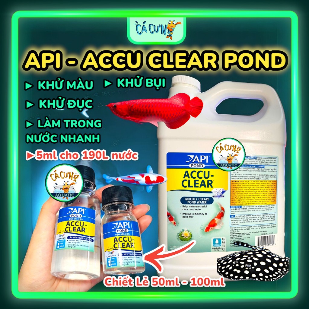 API - ACCU CLEAR POND | Khử Màu, Khử Bụi, Khử Đục bể cá - Làm Trong Nước Nhanh cho hồ cá (HÀNG ...