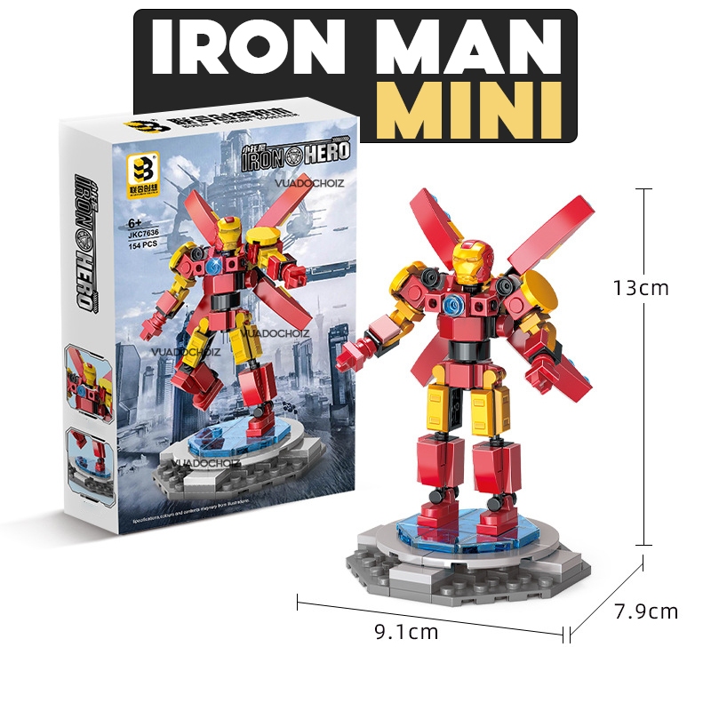 Đồ chơi lắp ráp Iron man 154 chi tiết mô hình người sắt Ironman kèm tấm ...